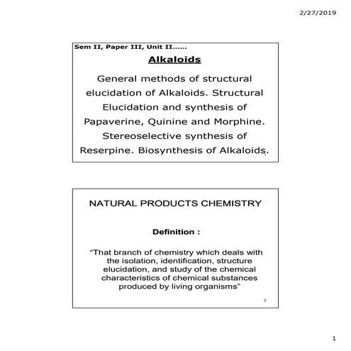 Coniine - Structural elucidation | PPTX