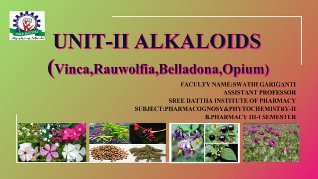 Opium: Biological source, Cultivation and collection, Morphology | PPTX