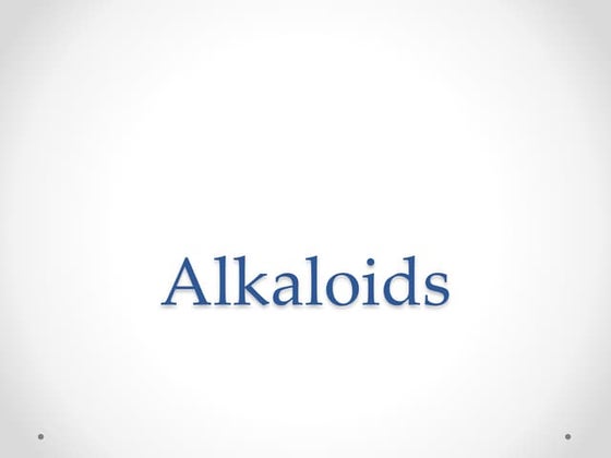 plant alkaloids their functions and biosynthesis | PPT