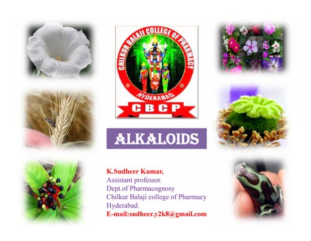 Introduction Classification Of Alkaloids | PPTX
