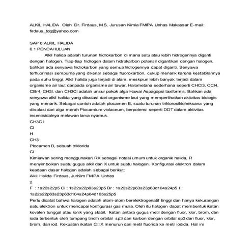 Alkil halida ; subtitusi dan eliminasi | PPTX