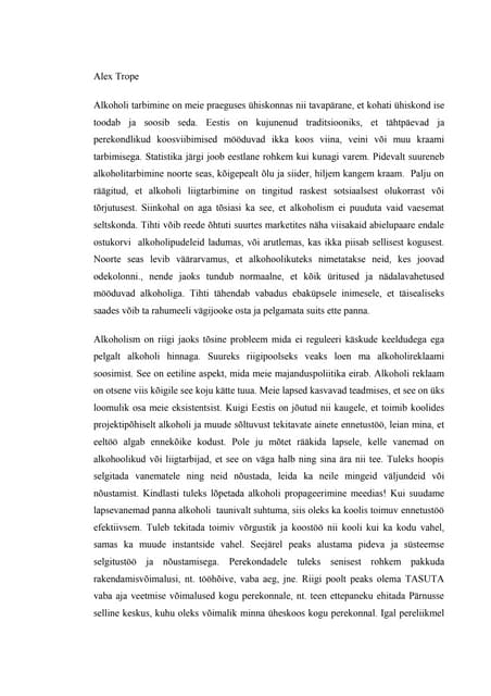 Tervisenõustamine alex trope | PPT