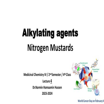 Nitrogen Mustards -Medicinal Chemistry --------College of Pharmacy | PDF