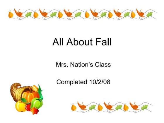 All About Fall 5 M | PPT