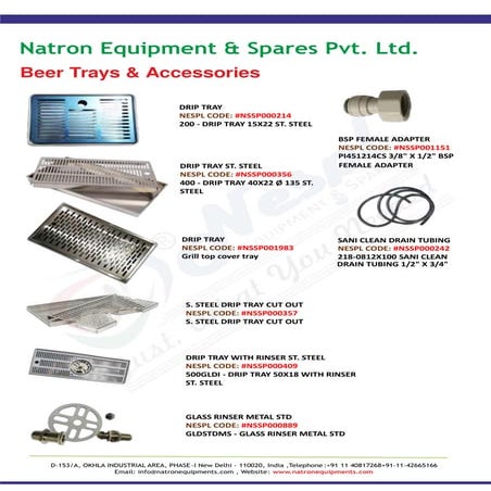 Nespl Drip Trays with Accessories | PDF