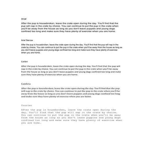 All supported Font | PDF