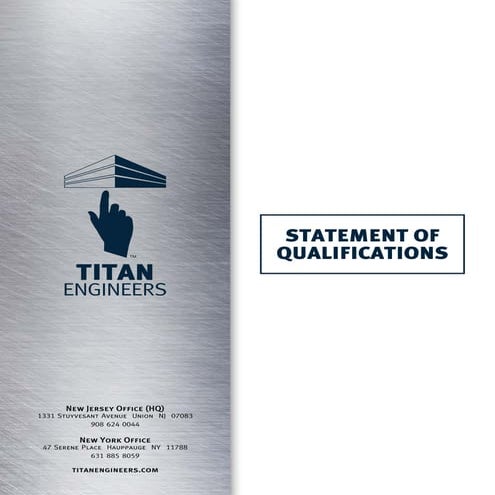 Titan Engineers PC - Statement of Qualifications | PDF