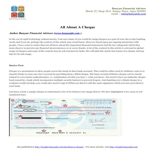 All about a cheque | PPTX