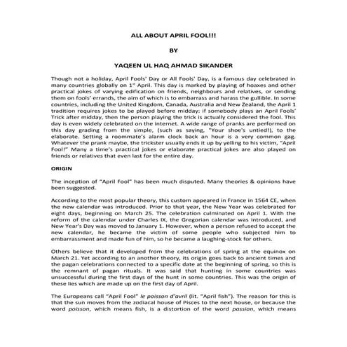 All about April Fool | PDF