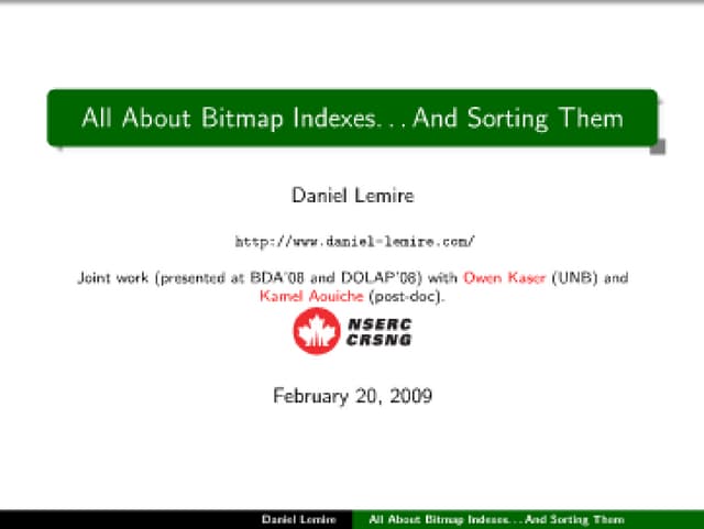 All About Bitmap Indexes And Sorting Them Ppt