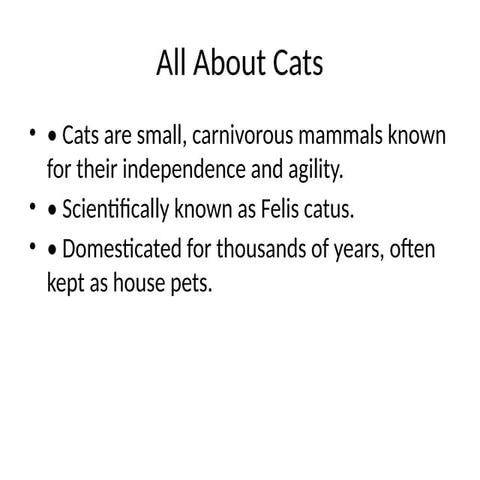 What do you Know About Cats? | PPTX