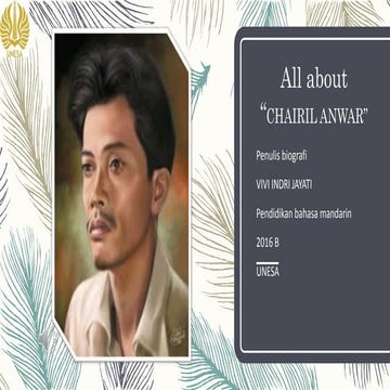 All about chairil anwar | PPTX