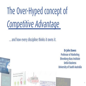 The Over-hyped concept of Competitive Advantage | PDF