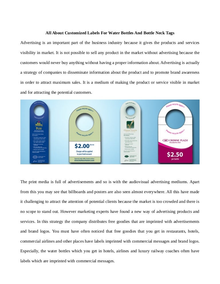All About Customized Labels For Water Bottles And Bottle Neck Tags All About Customized Labels For Water Bottles And Bottle Neck Tags