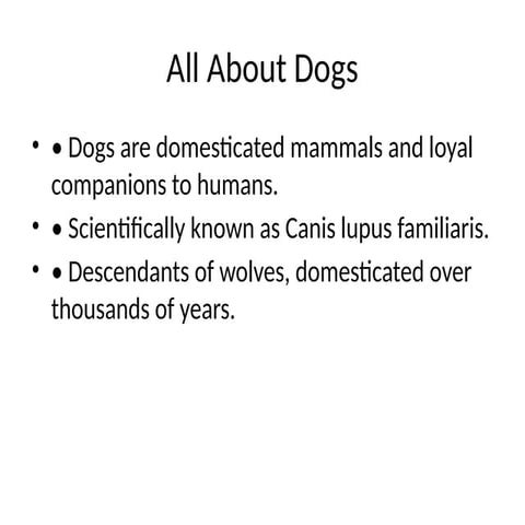 Presentation on Dogs | PPTX