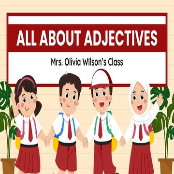 All About English Adjectives Education Presentation in Red and White ...