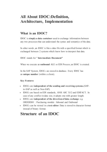 Edit idoc , reprocess and test idoc | PDF