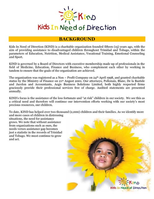 Kids In Need Of Direction (kind) presentations
