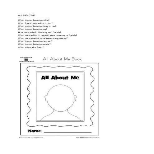 All about me | DOCX | Parenting Children Aged 4-11 | Parenting