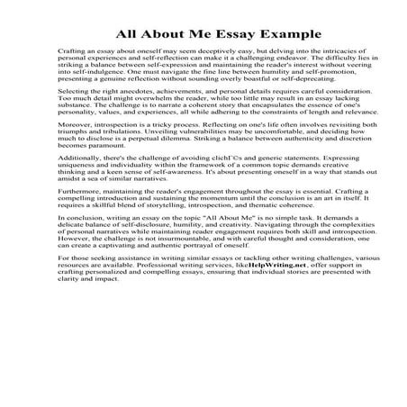 All About Me Essay Example.pdf | Computer Networking | Computing