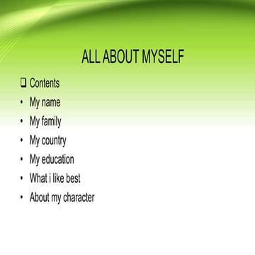 All about myself | PPTX