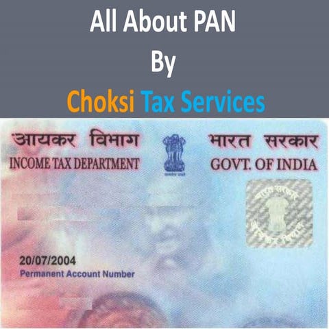 All about Permanent Account Number (PAN) | PPTX
