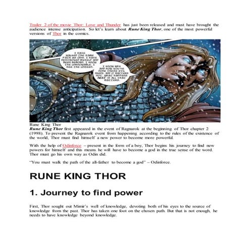 ALL ABOUT RUNE KING THOR | DOCX | Sikhism | Religion & Spirituality