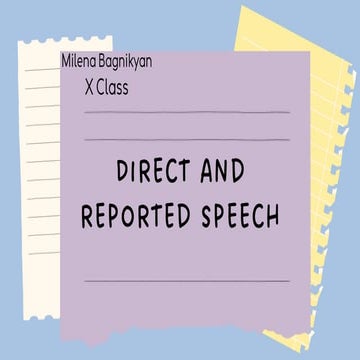 Direct and Reported speech | PPTX