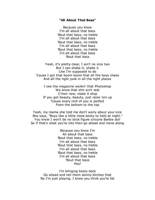 All About That Bass Full Lyrics