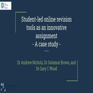 Student-led online revision tools as an innovative assignment: A case ...
