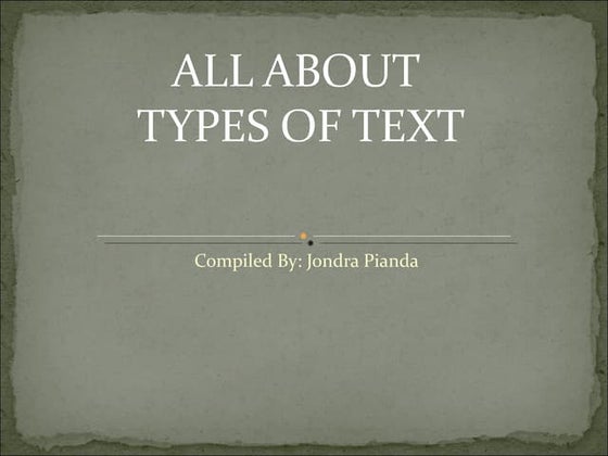 Different types of informational text | PPT