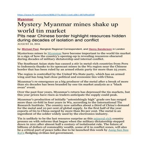 ALL ABOUT WA STATE TIN MINE IN MYANMAR DATA COLLECTION BY MYO AUNG-EX ...