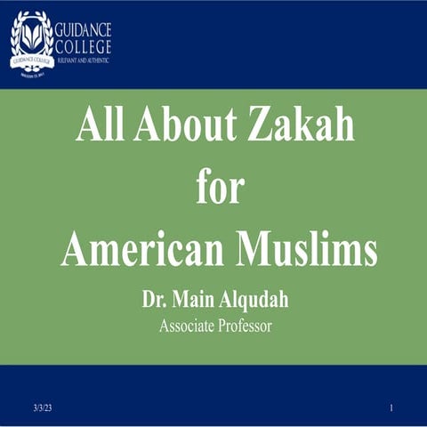 All About Zakah for Muslim Americans - Dr. Main Alqudah [https://www ...