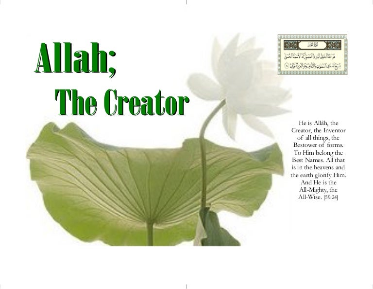 Allah; The Creator