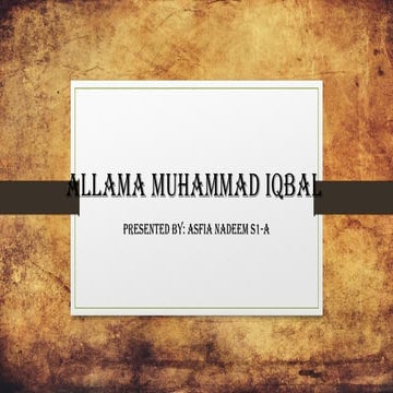 Allama Muhammad Iqbal School Project Pptx