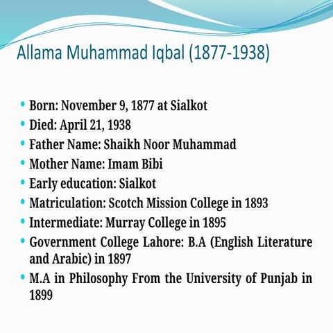 Allama Muhammad Iqbal (1877-1938) lecture.pptx
