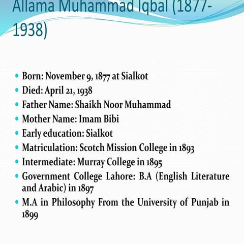 Allama Muhammad Iqbal (1877-1938) lecture 3.pptx