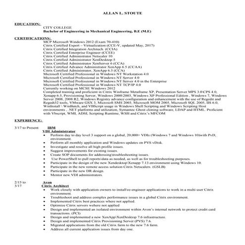 Allan resume 2017 | DOC
