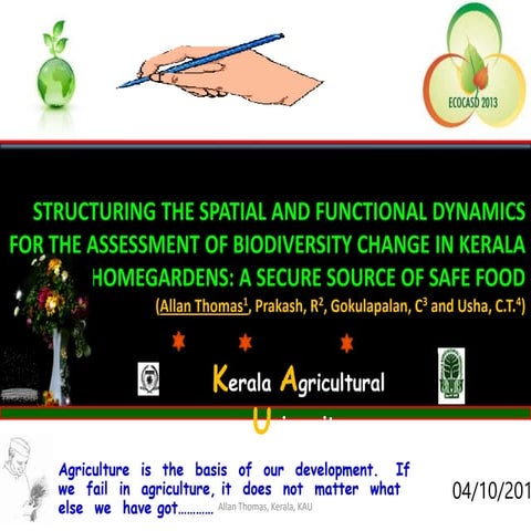 Allan Thomas, Kerala ecocasd 2013- KAU.ppt