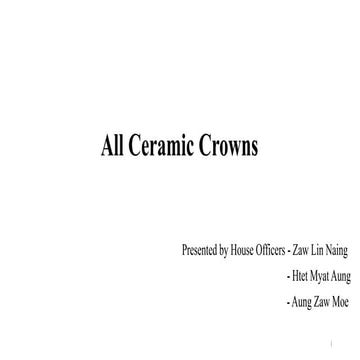 All ceramic crown preparation and cemantation | PPTX