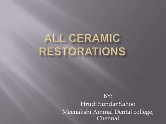All ceramic crown preparation seminar | PPT