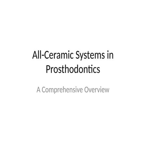 All_Ceramic_Systems_in_Prosthodontics and implants | PPTX