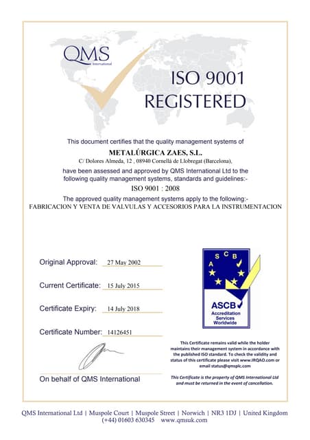 Management System Certificate 2017 | PDF