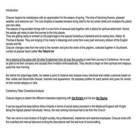 Pilgrim Chart - General Prologue.pptxChaucer's Canterbury Tales | PPTX