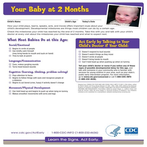 Checklist Developmental Milestones Pdf