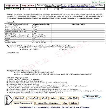 Pharmaceutical Technology-I Lab manual | PDF