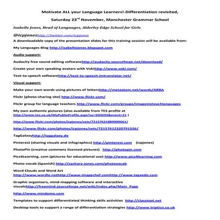 Tools for Reading and Writing in EAL and MFL | PPTX