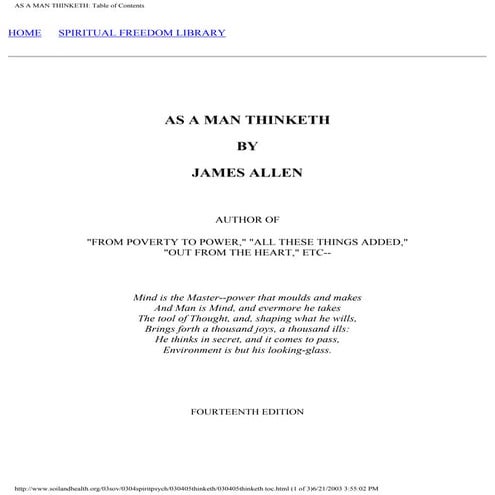 Allen, james as a man thinketh | PDF