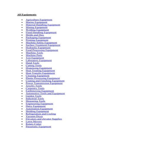 All equipments | PDF