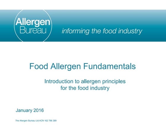 Food Allergen Awareness Training | PPTX | Digestive Disorders ...